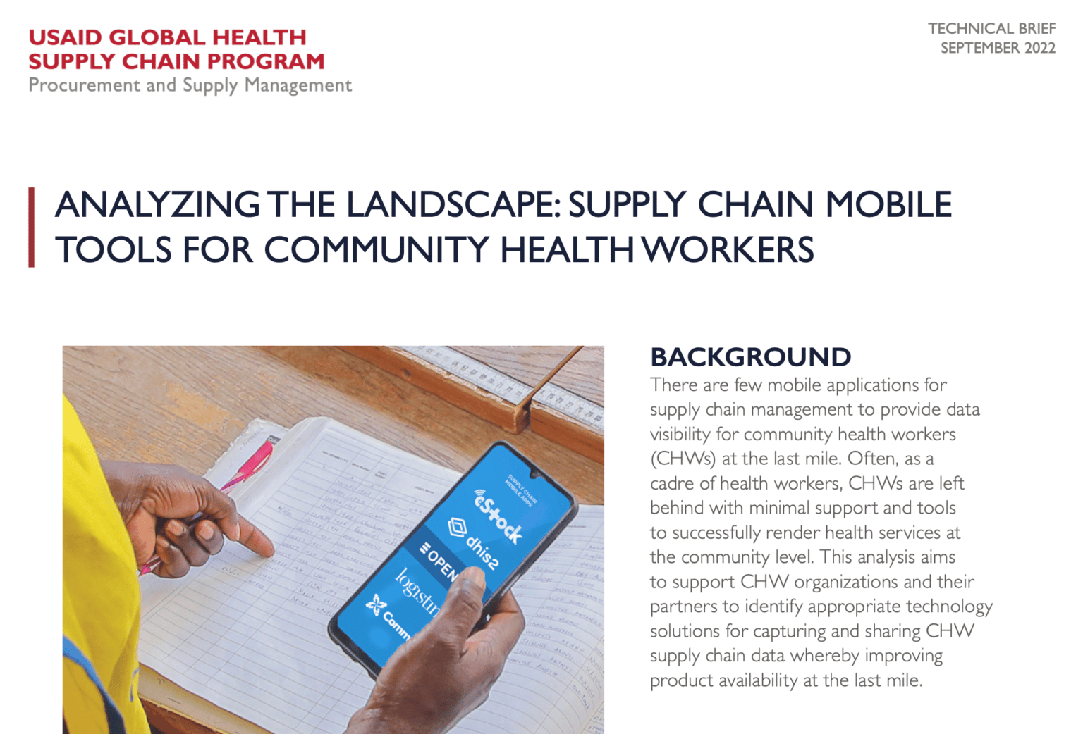 DHIS2 News: DHIS2-LMIS featured in landscape analysis of CHW supply ...